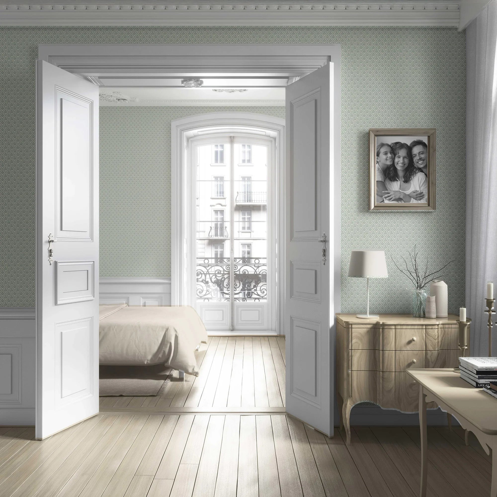 Haveli Harmony Wallpaper - Seafoam Whisper – Housenama