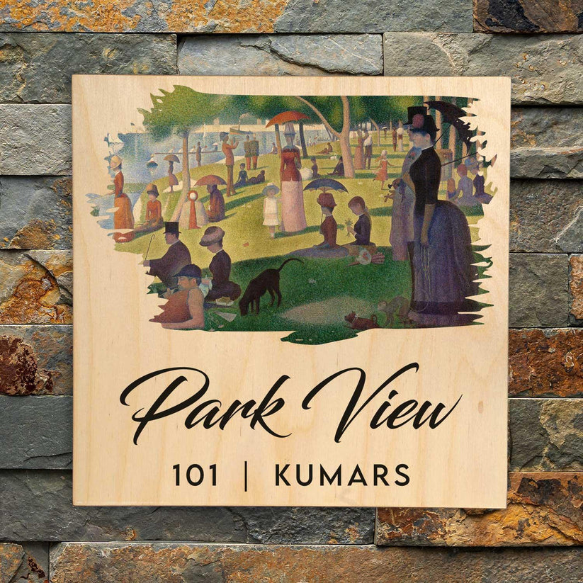 A Sunday Afternoon - Wooden Nameplate | Water-proof | 9x9 inch – Housenama