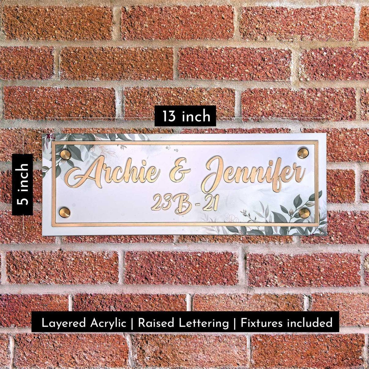 Archie Jennifer Acrylic Name Plate | 13 inch × 5 inch | Weatherproof ...