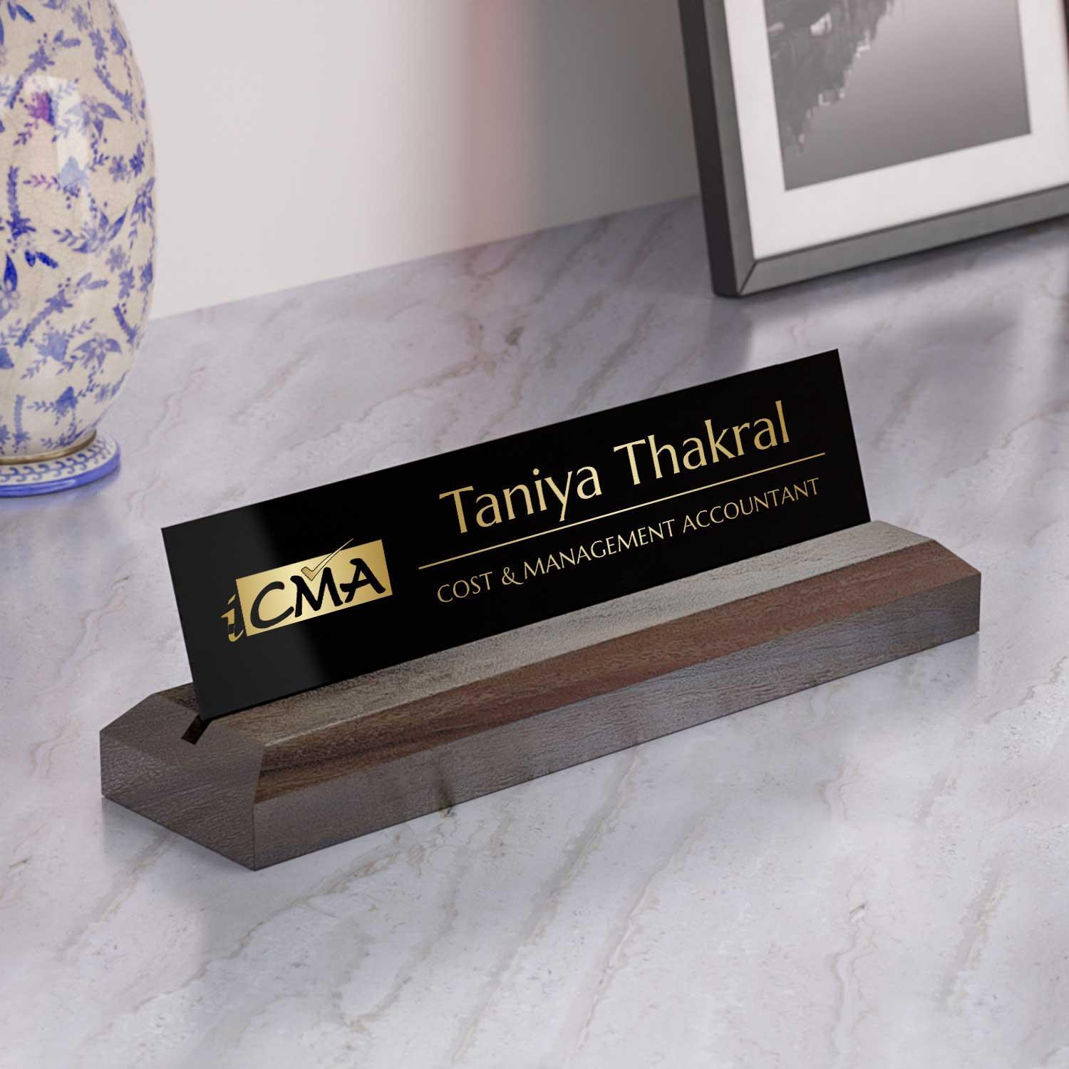 Excelus Office Desk Name Plate for CMA – Housenama