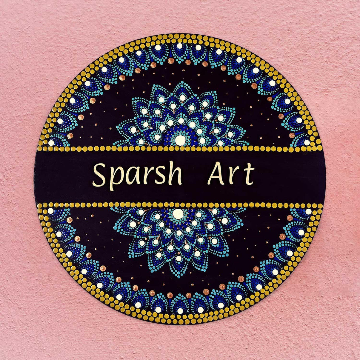 Night Sky Mandala Nameplate | Hand-crafted | 14 inch diameter – Housenama