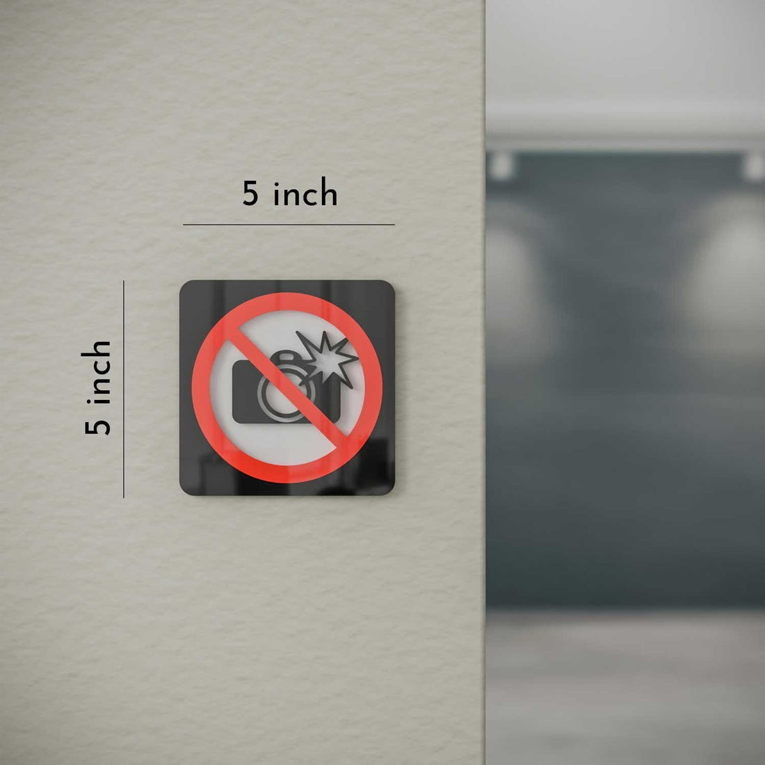 No Flash Photography - Layered 3D Prohibition Sign | 5×5 inch – Housenama