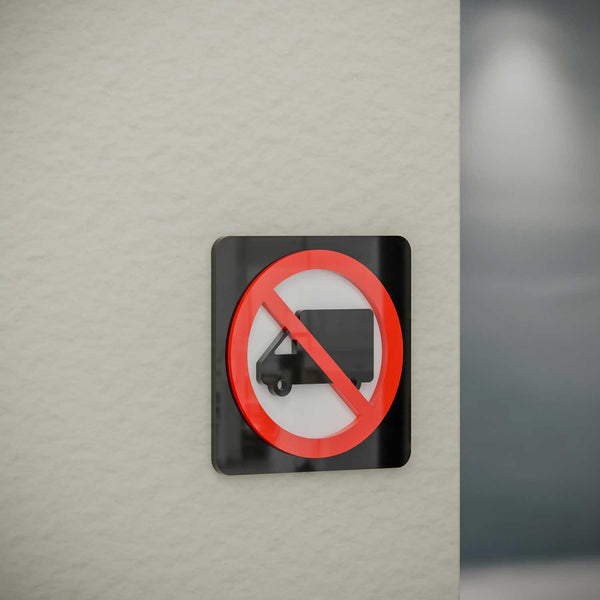 No Heavy Vehicles - Layered 3D Prohibition Sign | 5×5 inch – Housenama