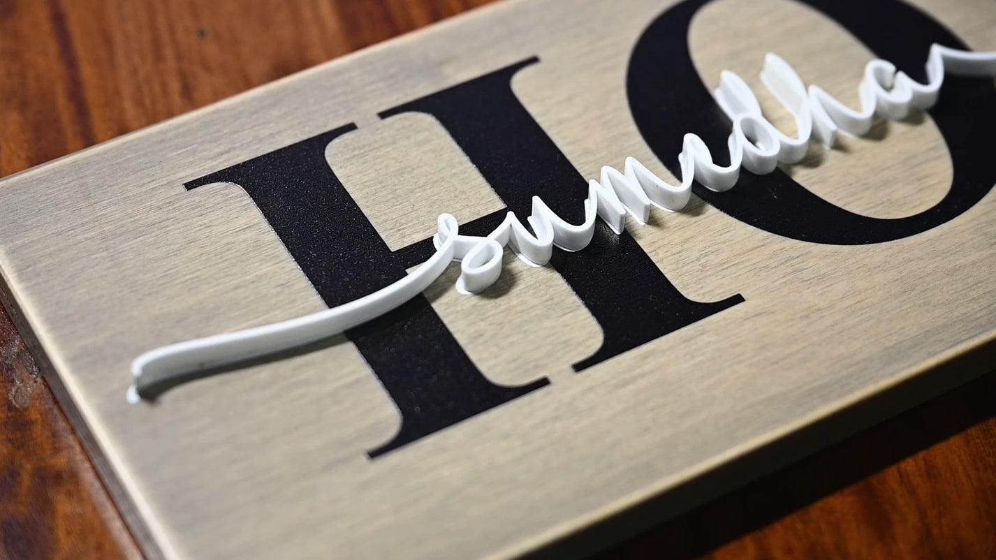 Rustic Wooden Nameplate with Surname | Housewarming Gift | 40 cm × 12 ...