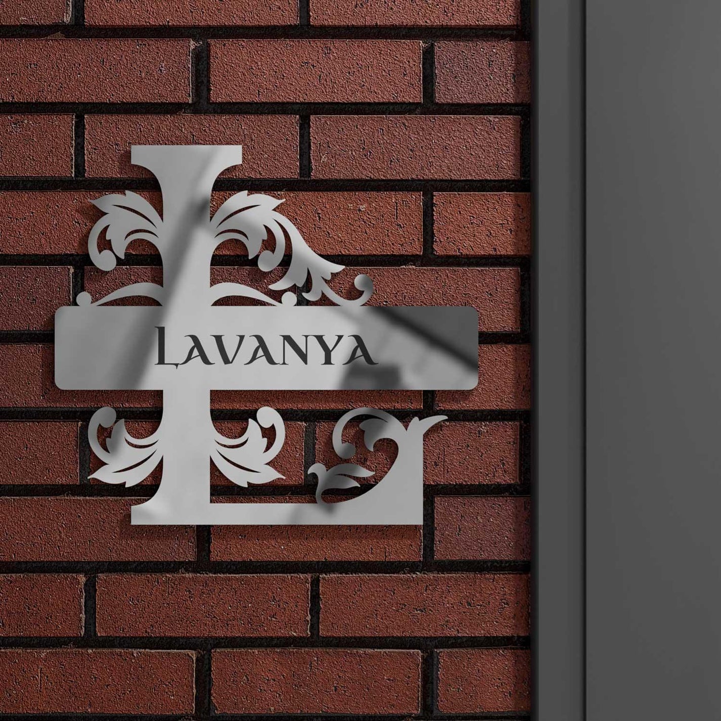 Regal Silver Monogram Nameplate – Housenama