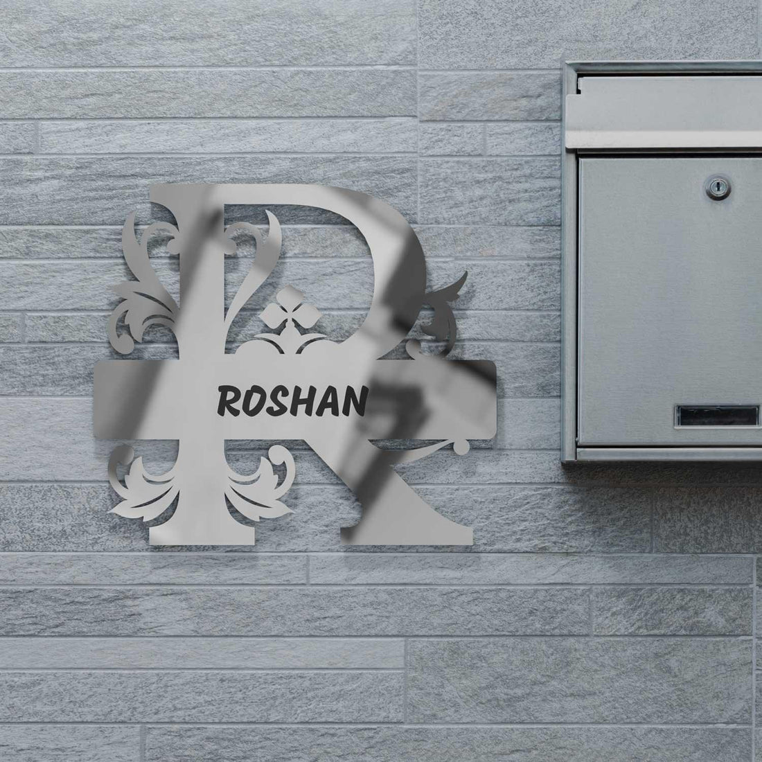 Regal Silver Monogram Nameplate – Housenama