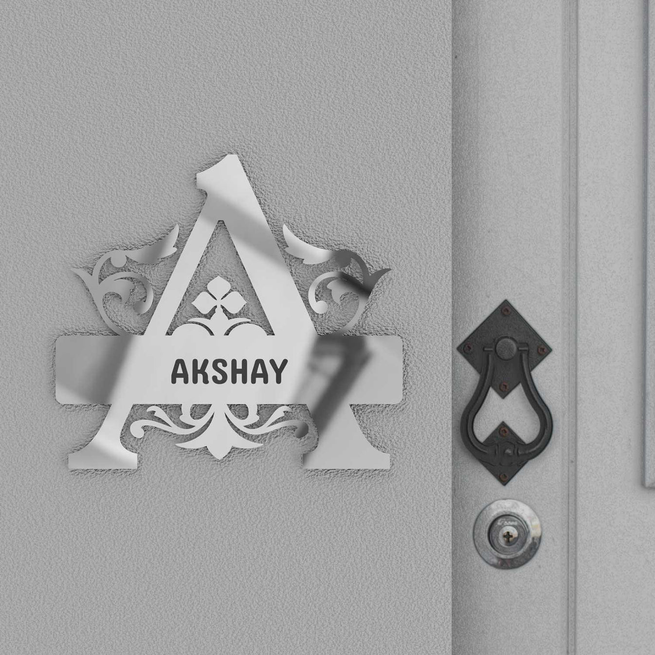 Regal Silver Monogram Nameplate – Housenama