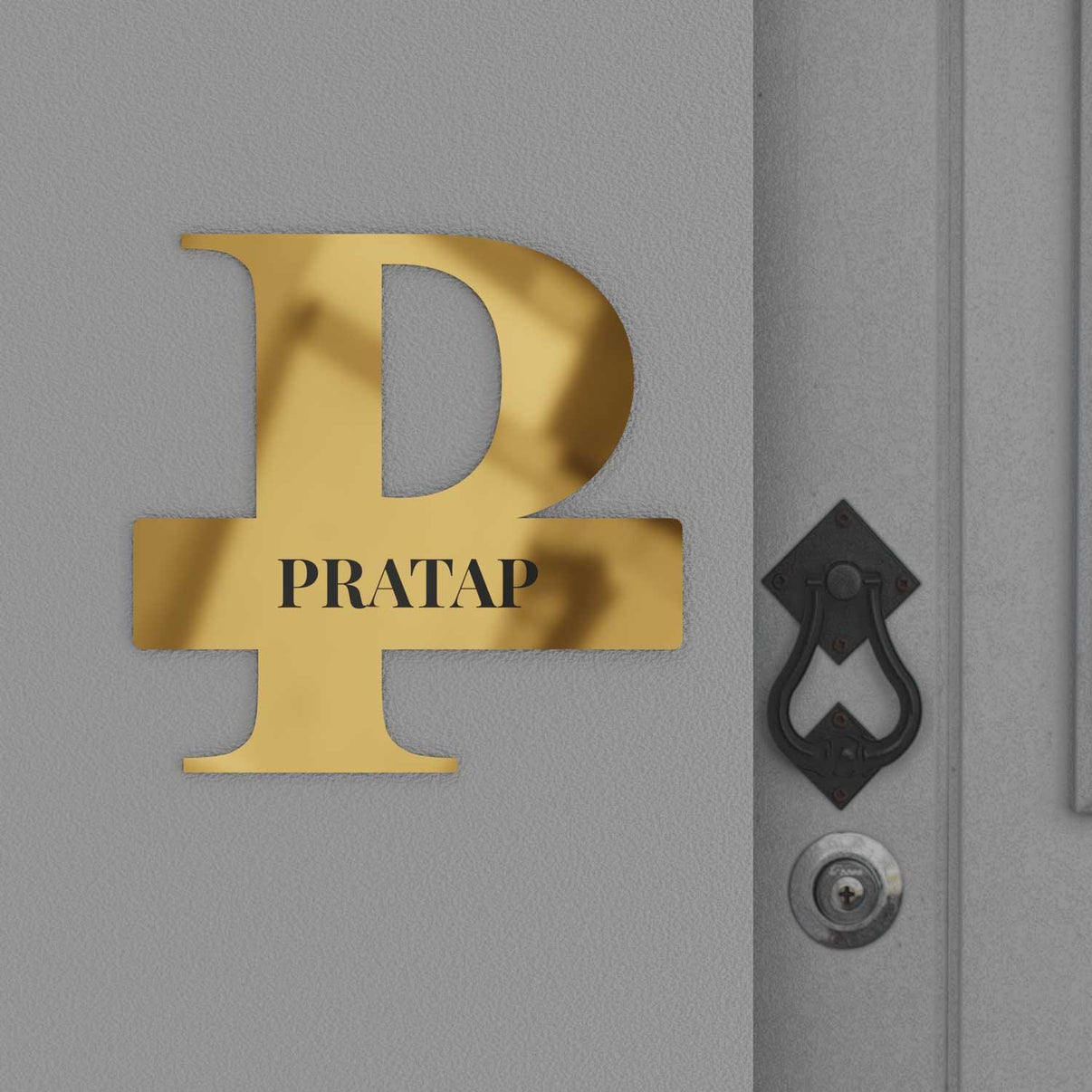 Roman Golden Monogram Nameplate – Housenama