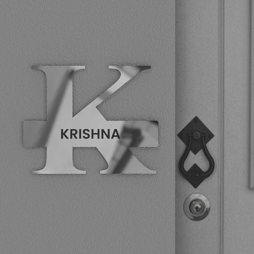 Roman Silver Monogram Nameplate – Housenama