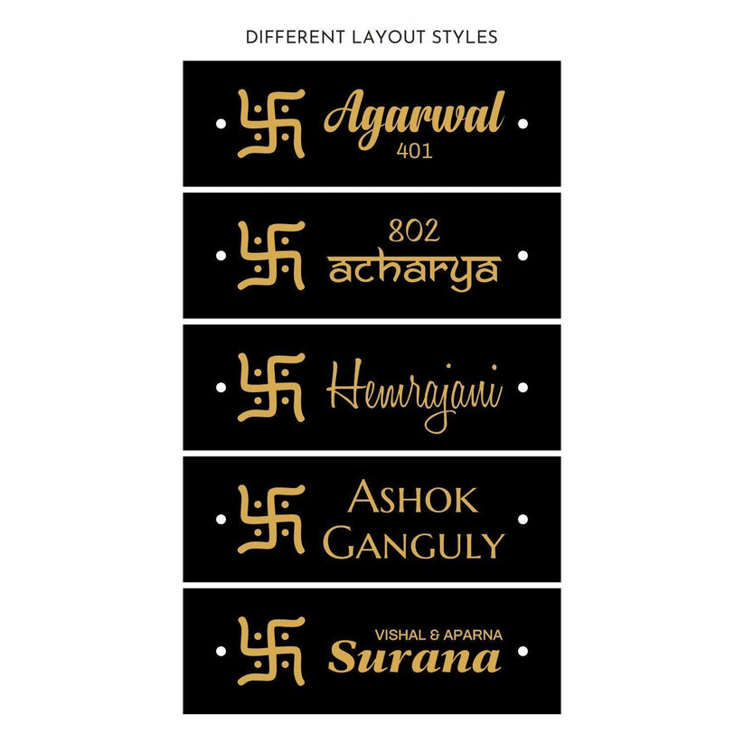 Teak Float Name Plate - Swastika – Housenama