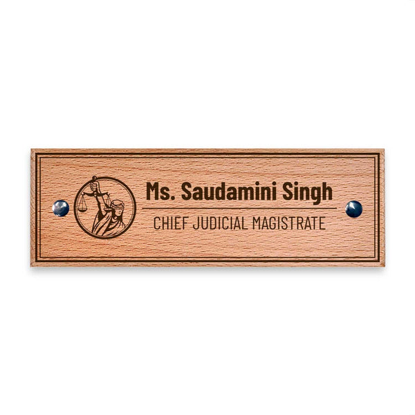 Wooden Name Plate for Judges – Housenama