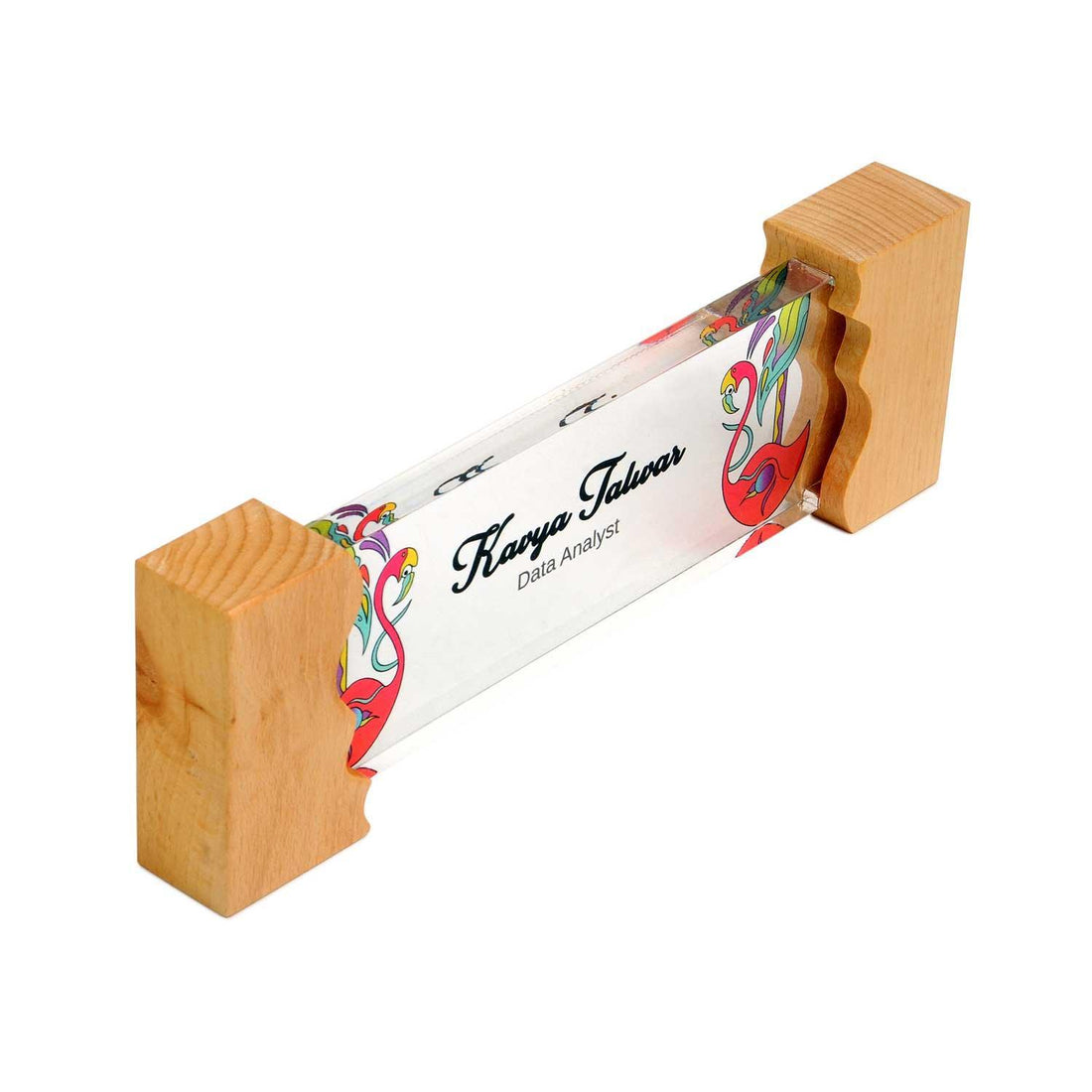 Analytical Swans Desk Name Plate with Wooden Stand 9x3.5 inch – Housenama