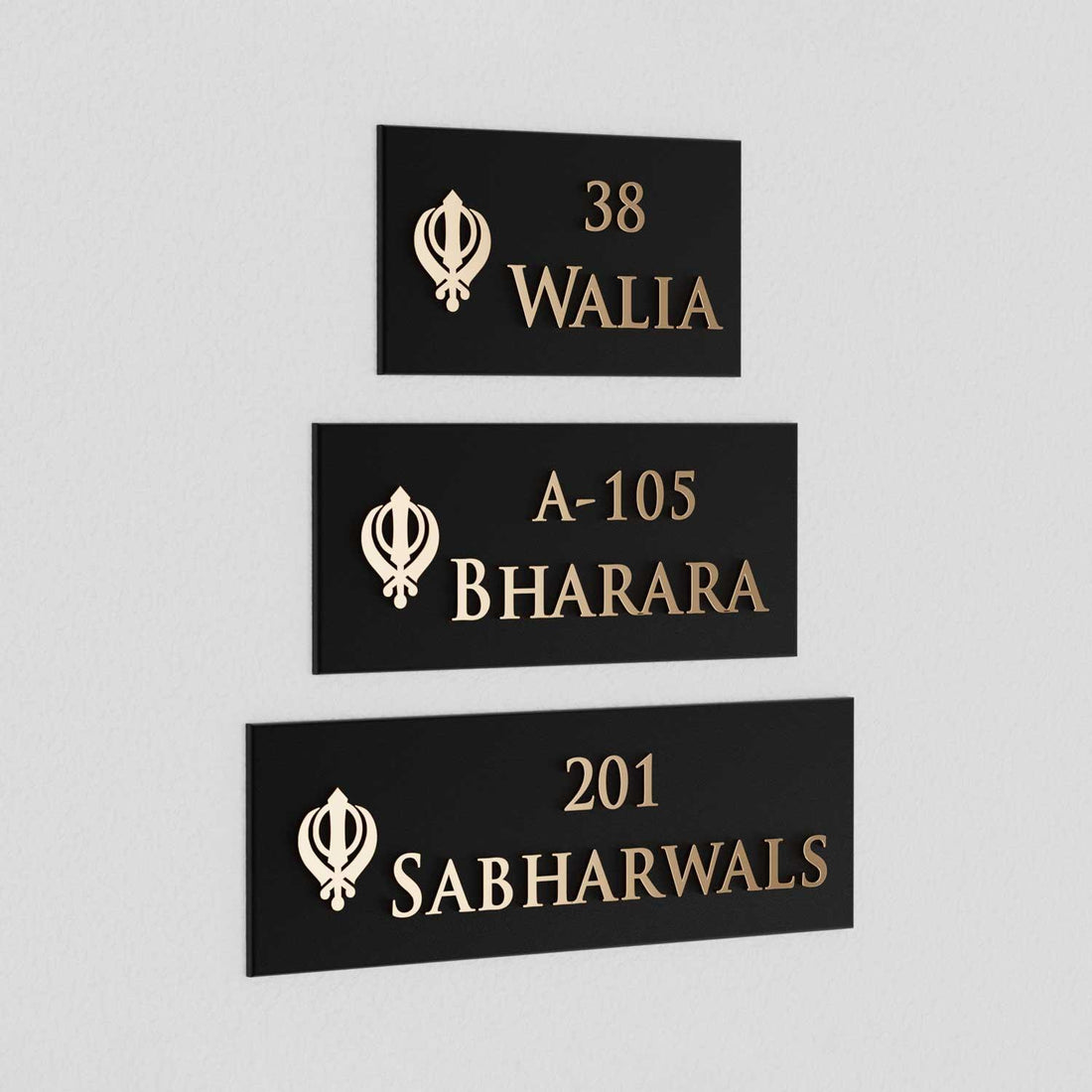 Bellissimo Brass Name Plate (Two Lines) - Khanda – Housenama