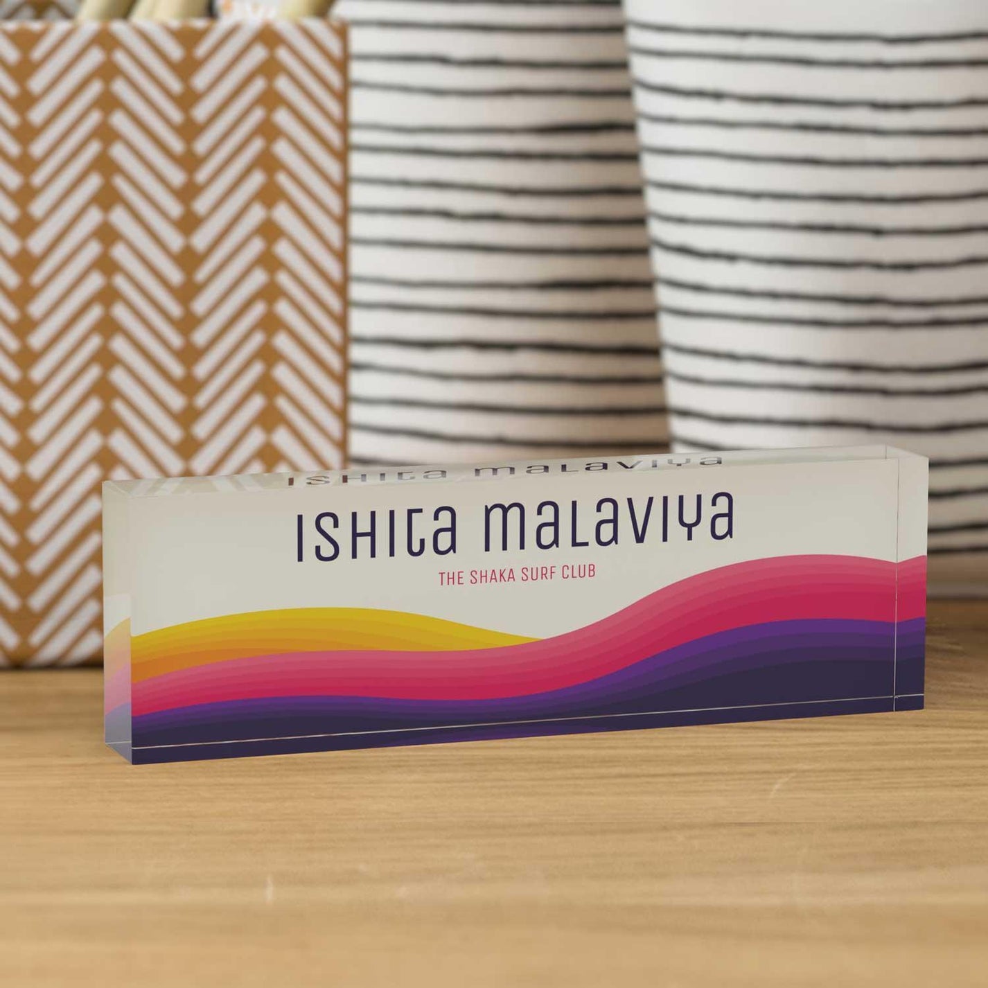 Colourful Waves Desk Name Plate – Housenama
