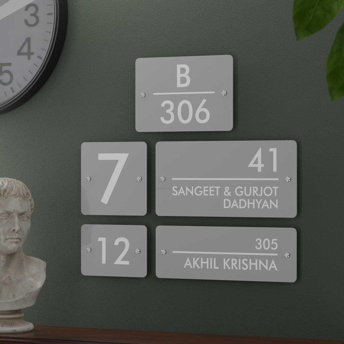 Futura (Glossy Grey) House Number/Name Sign - Multiple Sizes Available ...