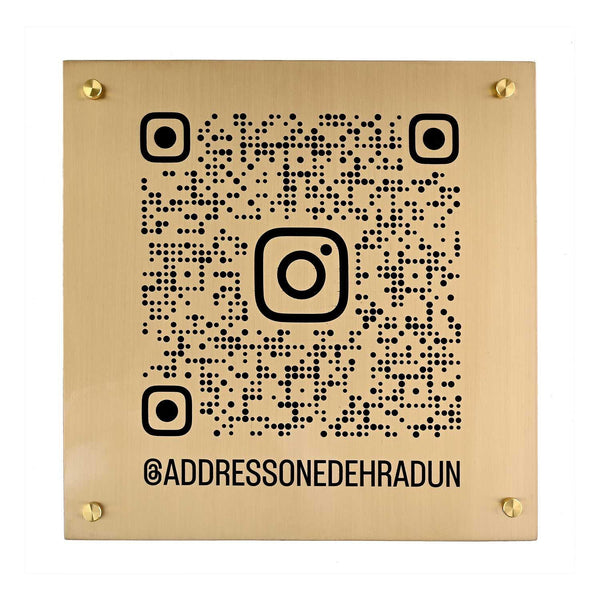 Insta QR Code Brass Sign 12x12 inch – Housenama