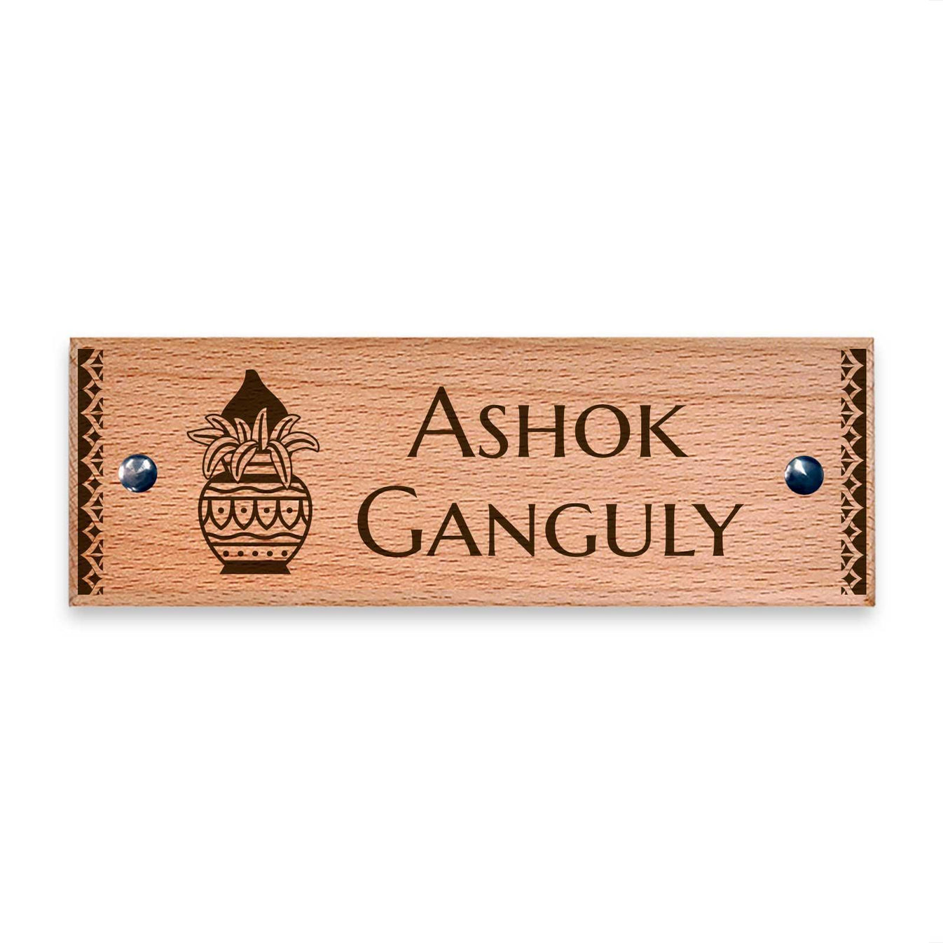 Kalash Wooden Name Plate Water-resistant – Housenama