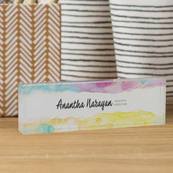 Kintsugi Desk Name Plate 8x2.5x1 inch Clear Acrylic Block – Housenama