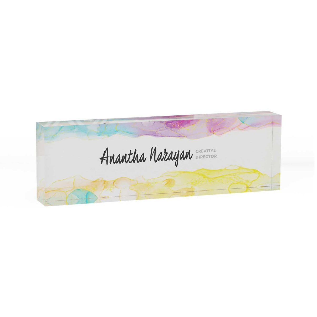 Kintsugi Desk Name Plate 8x2.5x1 inch Clear Acrylic Block – Housenama